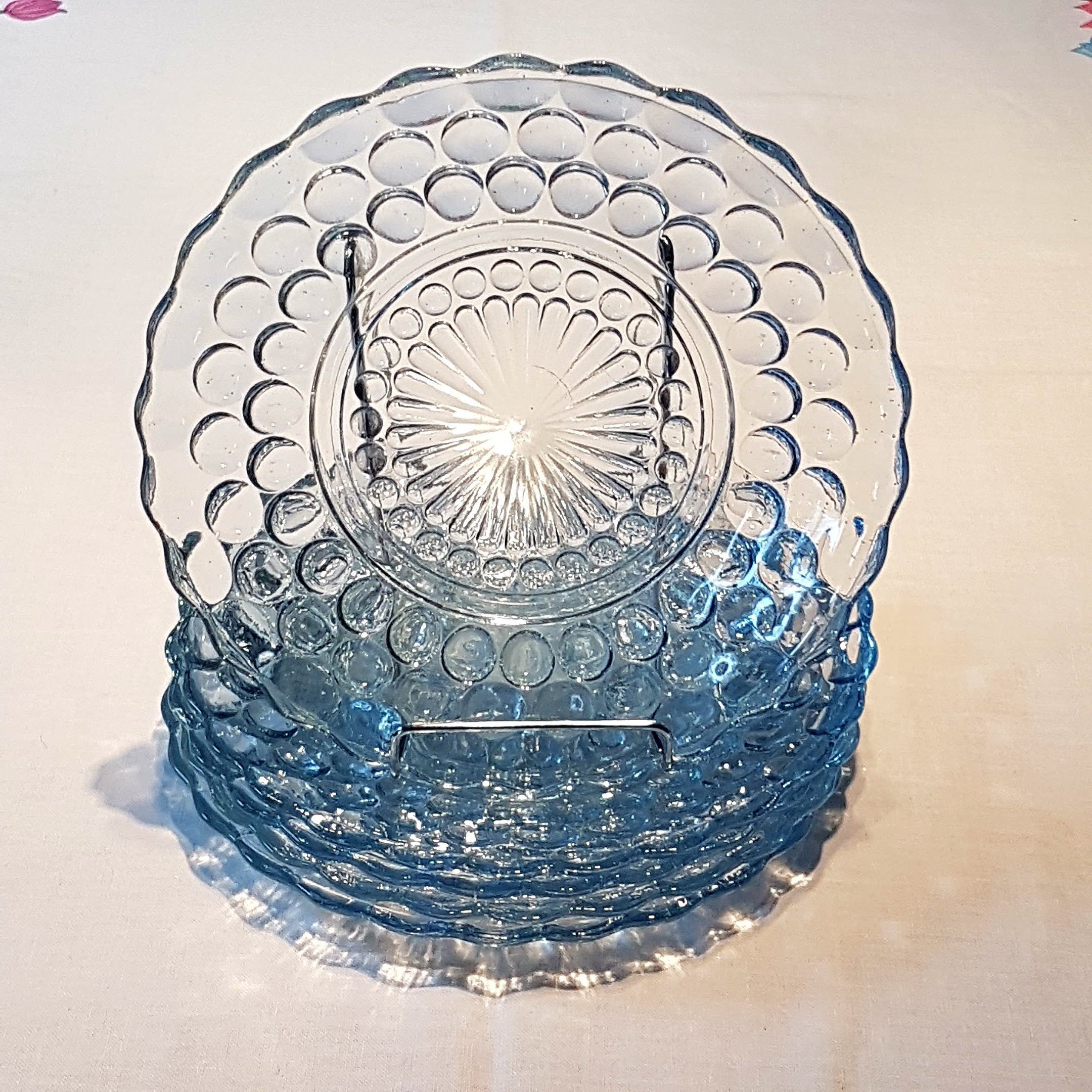 Set of 5 - Anchor Hocking / Bubble Pattern / Sapphire Blue / Depression ...