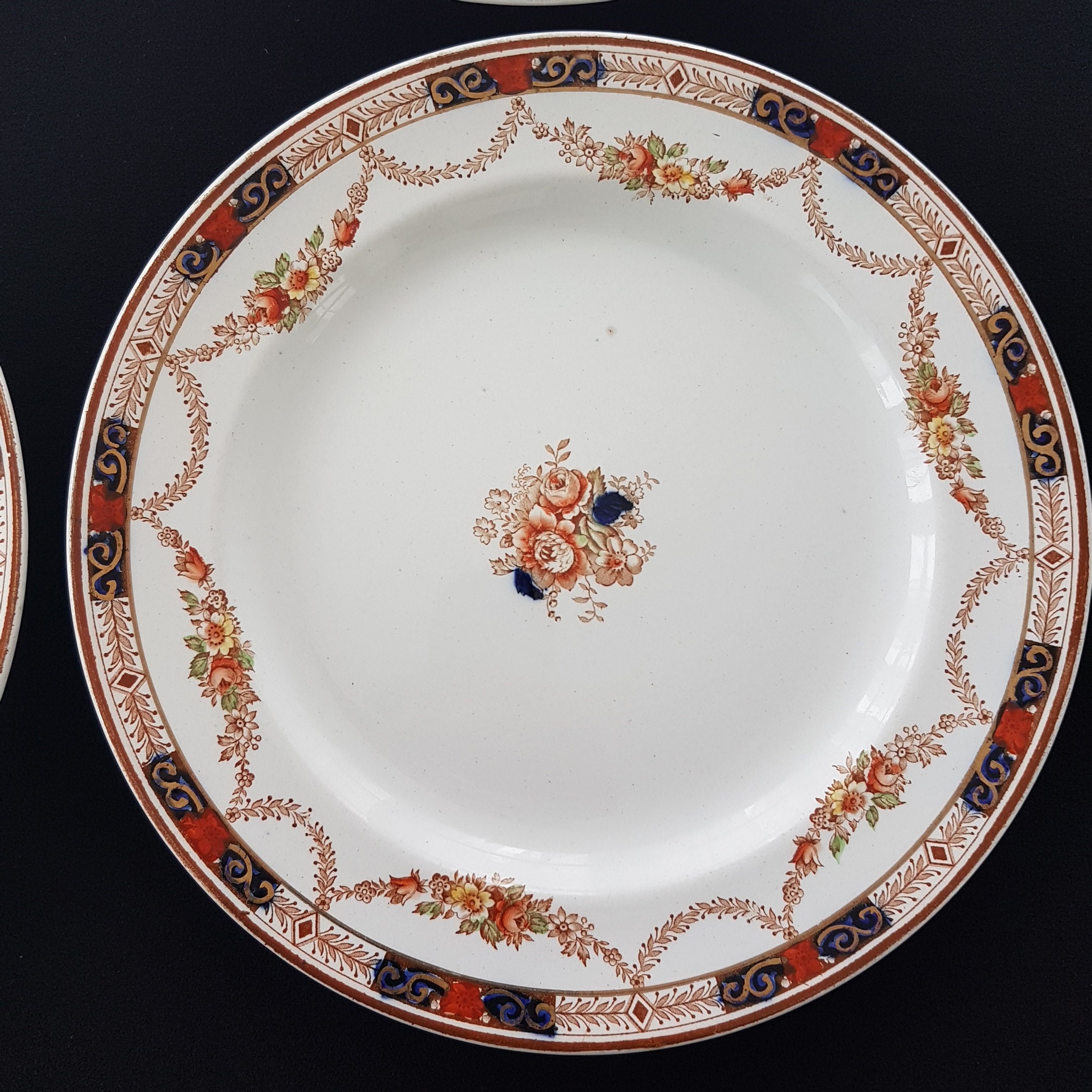 ALEXANDRA Dinner Plates by S (Sampson) Hancock and Sons Coronaware, 10. ...