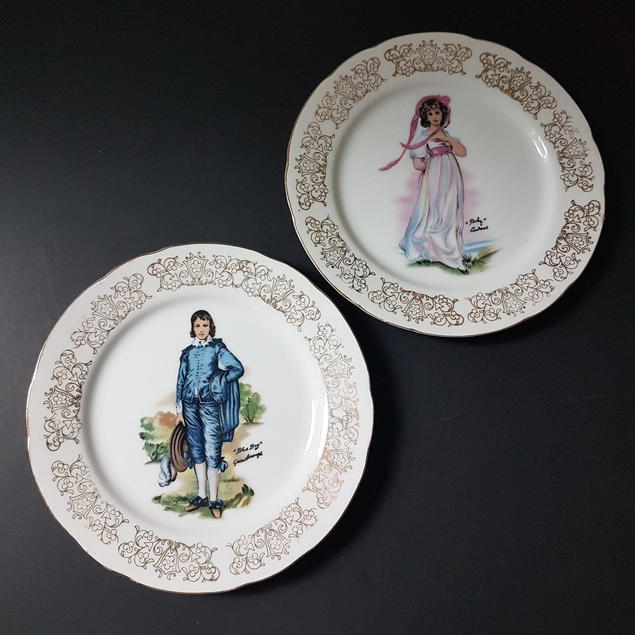 Gainsborough Blue Boy and Pinky Girl Plates, 8 Inch Decorative Wall ...