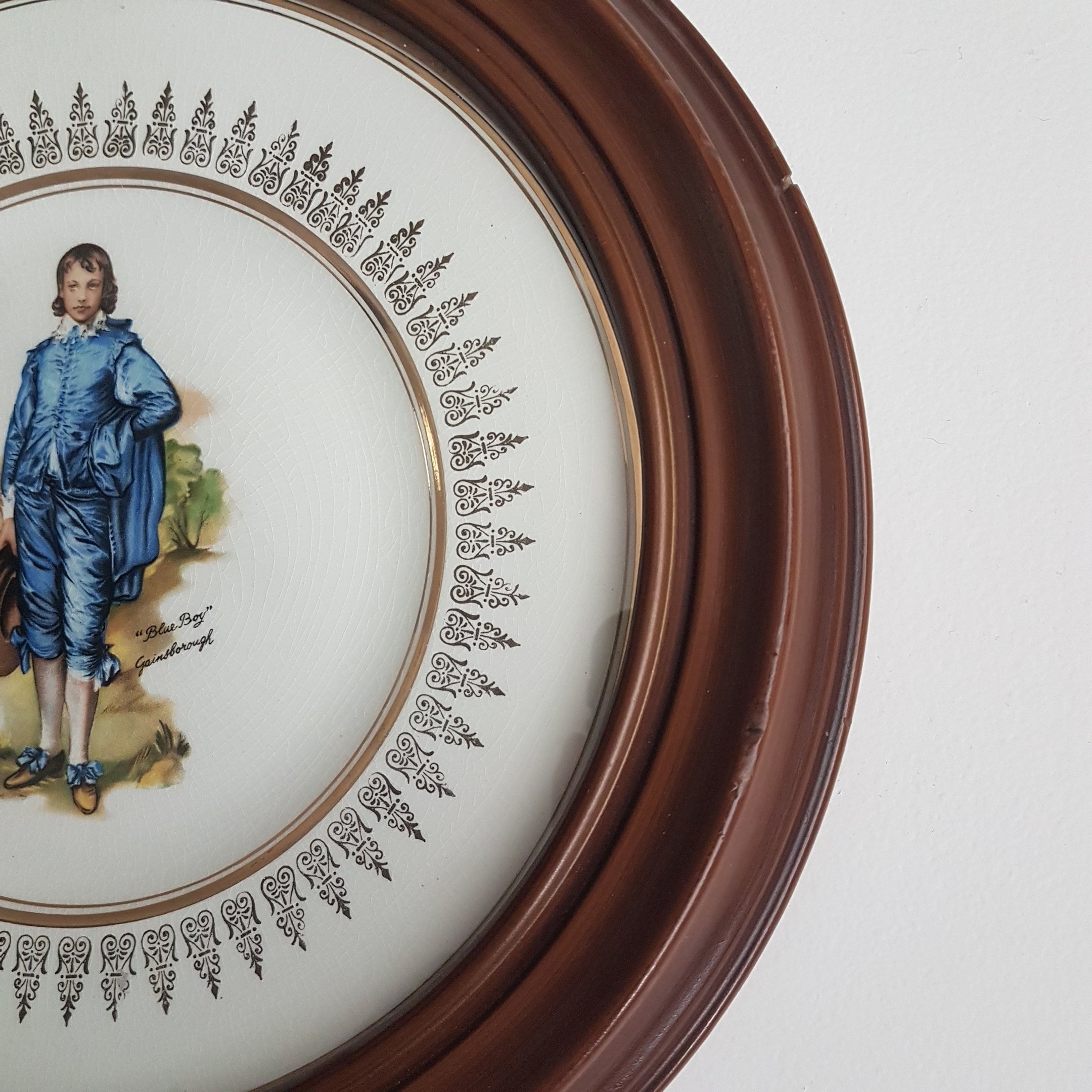 Vintage Wood & Sons Gainsborough BLUE BOY Wall Plate in Round Wood ...