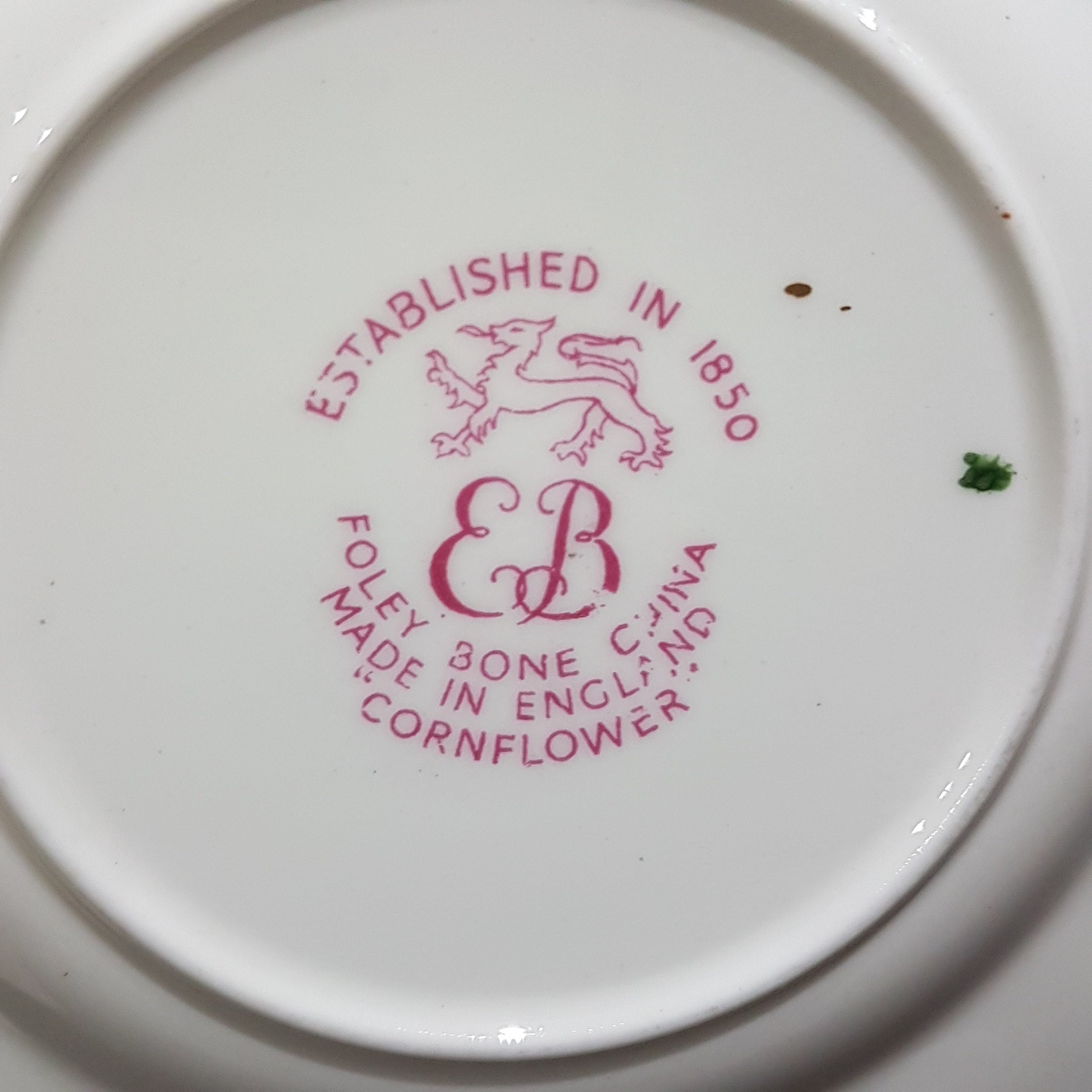 EB Foley CORNFLOWER BLUE 6 Bread & Butter Plates, Floral on Blue 6 Pc ...