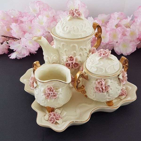 Pink Rose Tea Set - Etsy