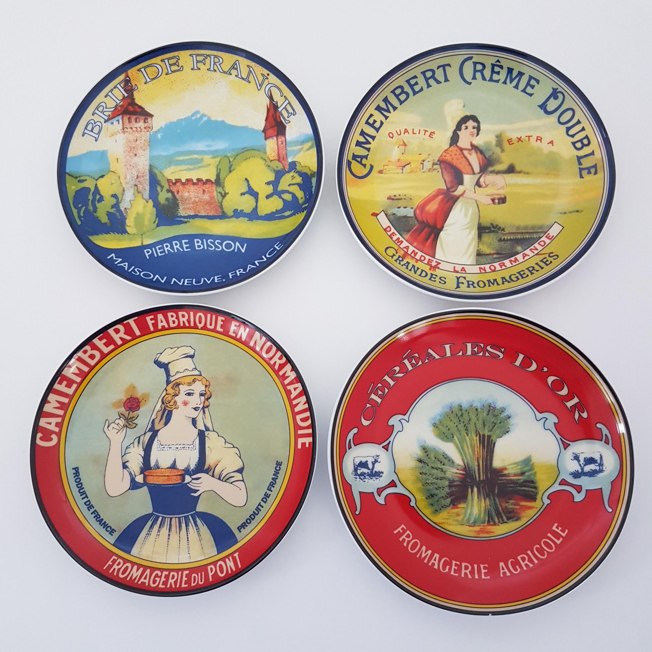 Camembert Brie Cheese Plates 4pc Set by Boston Warehouse Corp, 2004