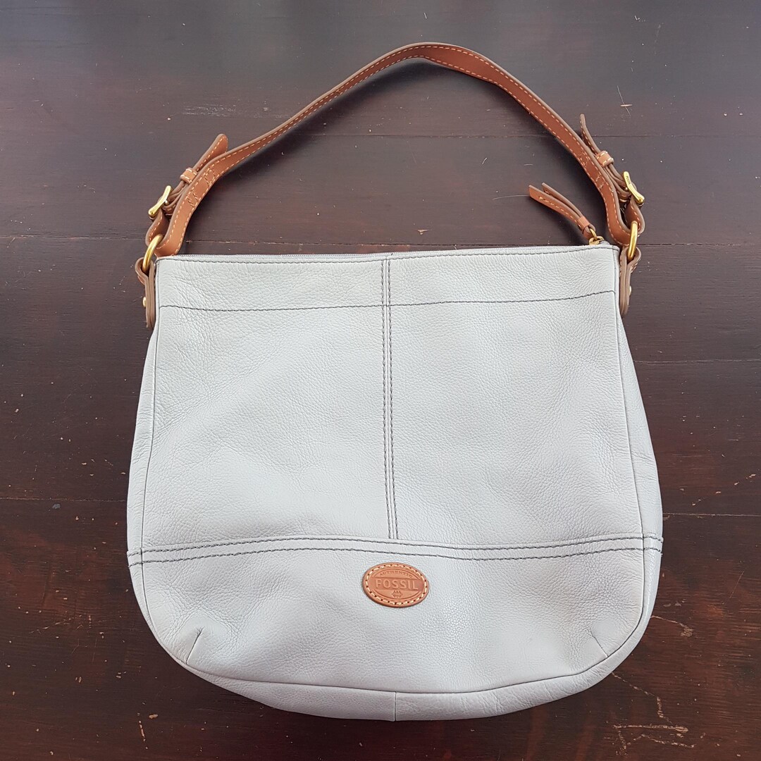 FOSSIL Light Blue Leather Shoulder Bag - Etsy