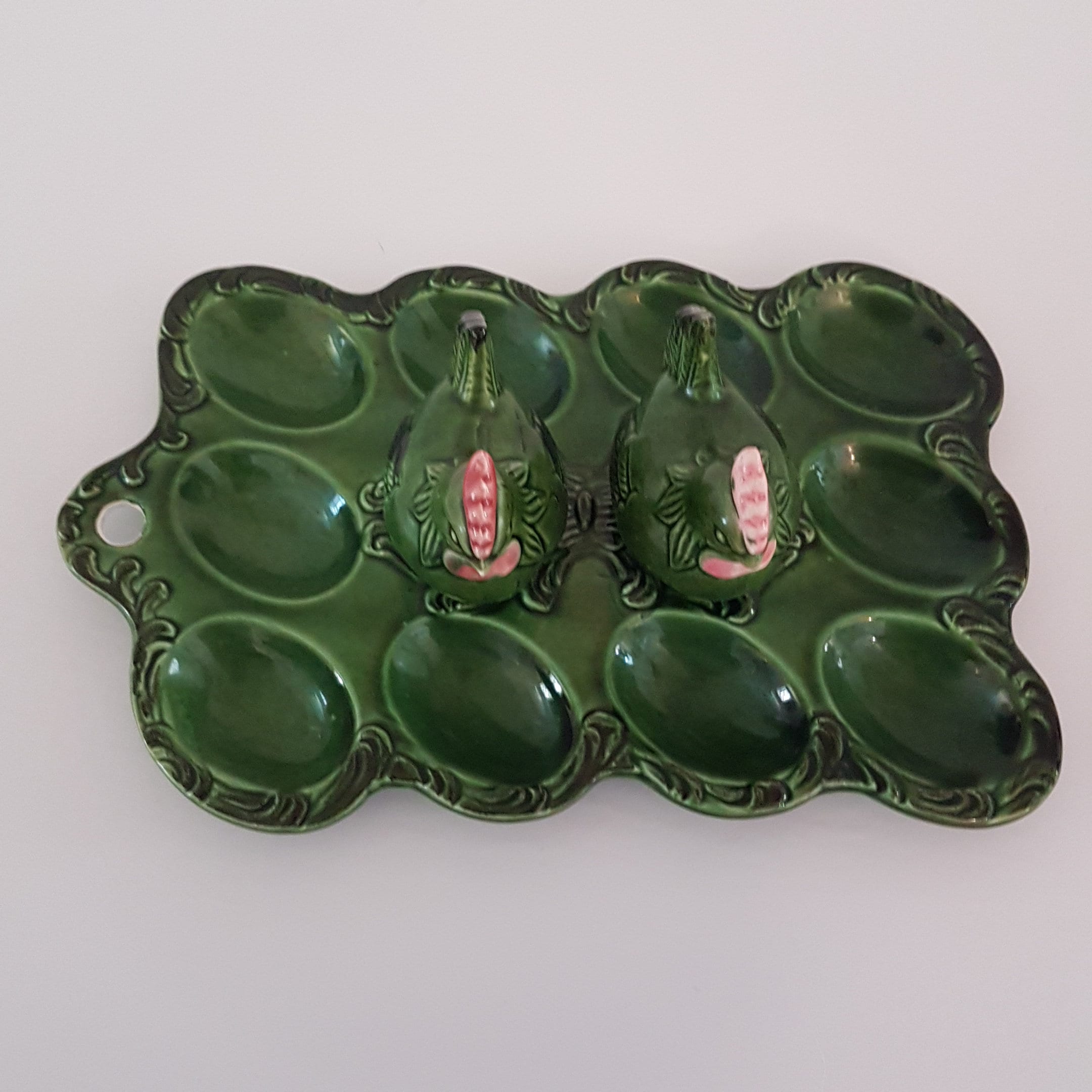Vintage Ceramic Deviled Egg Tray with Chicken Salt Pepper Set Japan ...