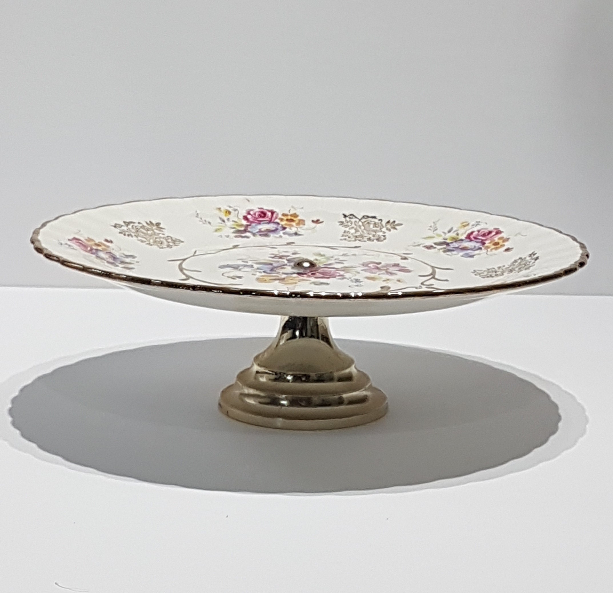 RESERVED Avon Woods & Sons Pedestal Cake Stand, Vintage Cake Plate ...