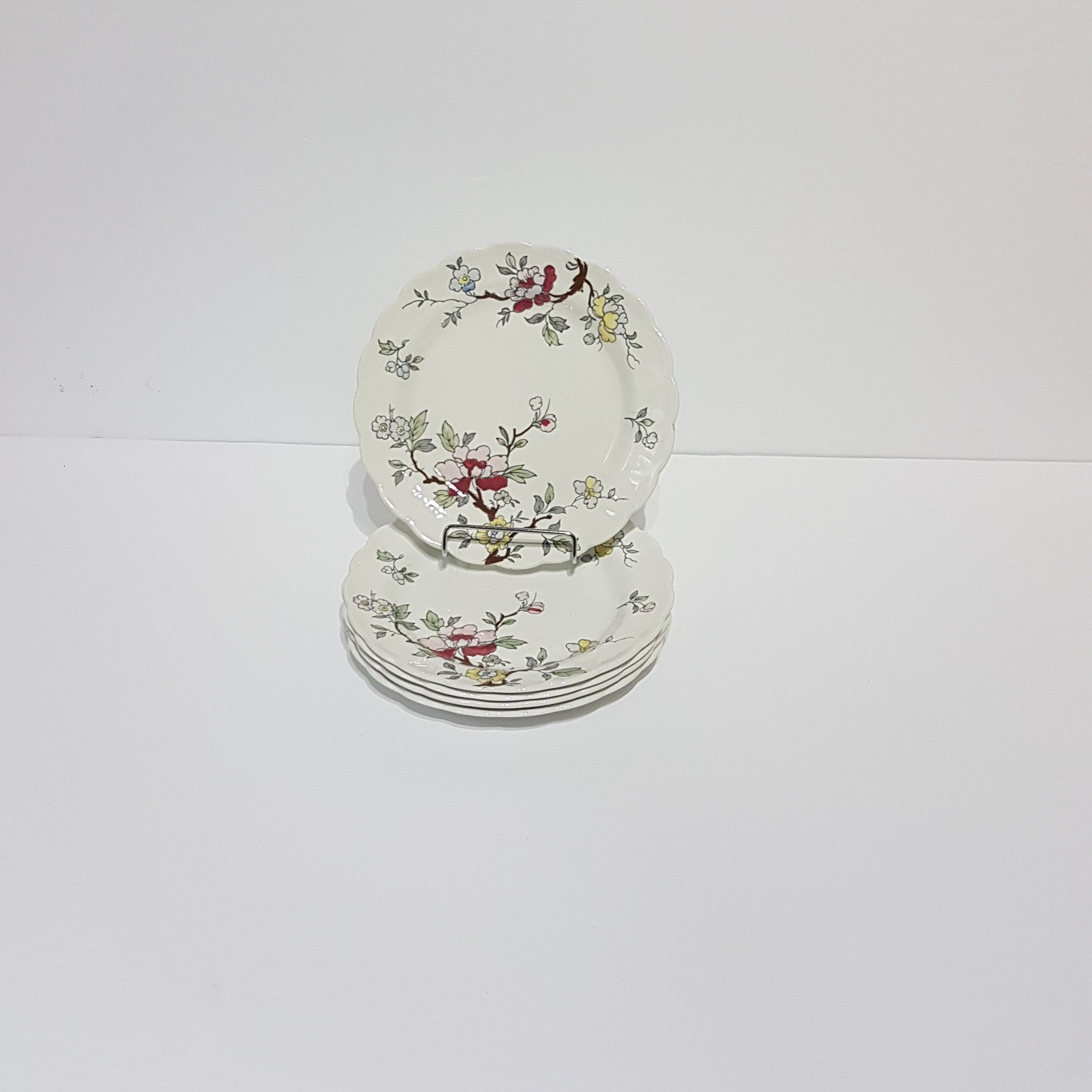 Booths Chinese Tree Side Plates, Set of 5, Vintage Plate Set, 1940's