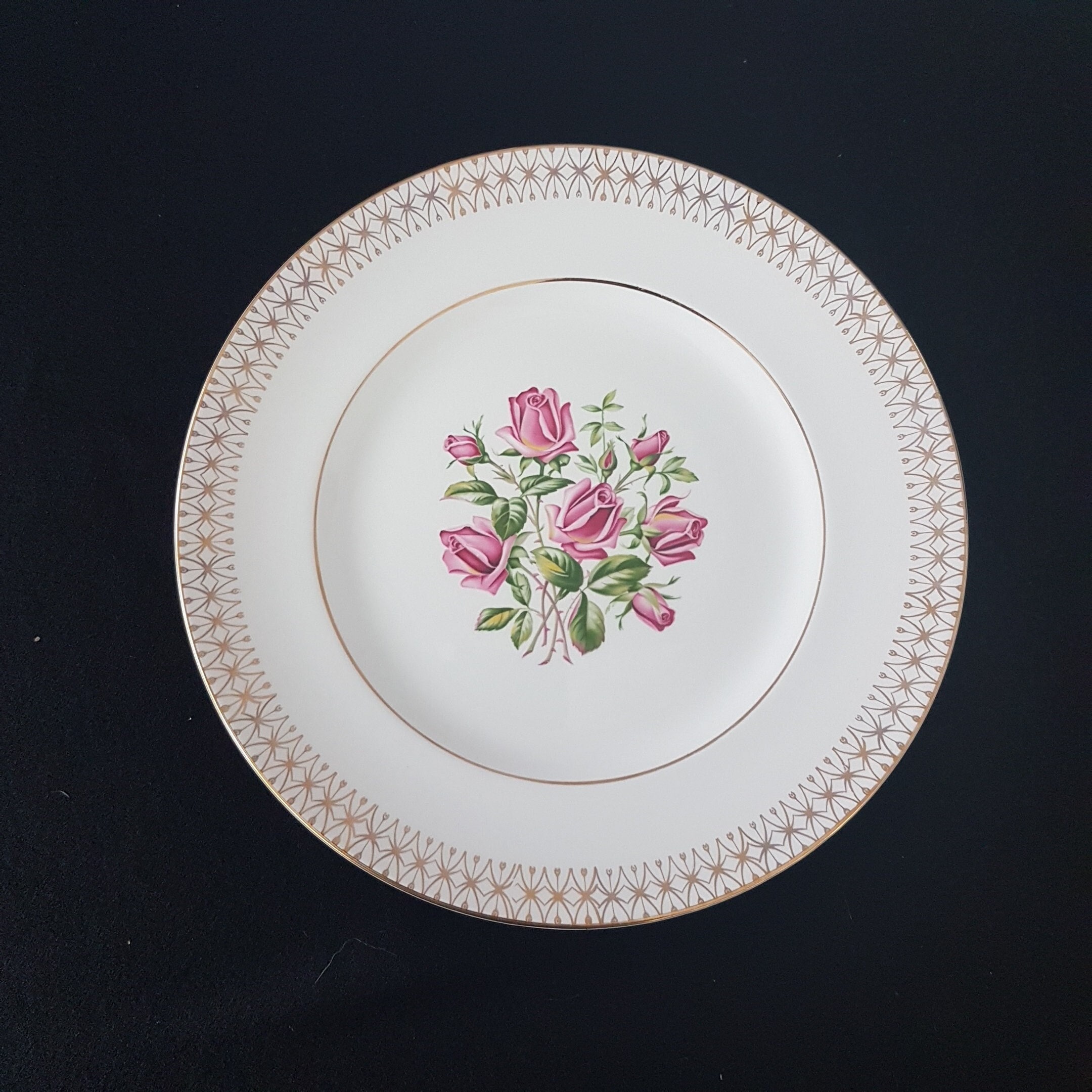 Vintage ROSEWOOD by Staffordshire, Set of 5 Dinner Plates Vintage ROSEWOOD by Staffordshire, Set of 5 Dinner Plates