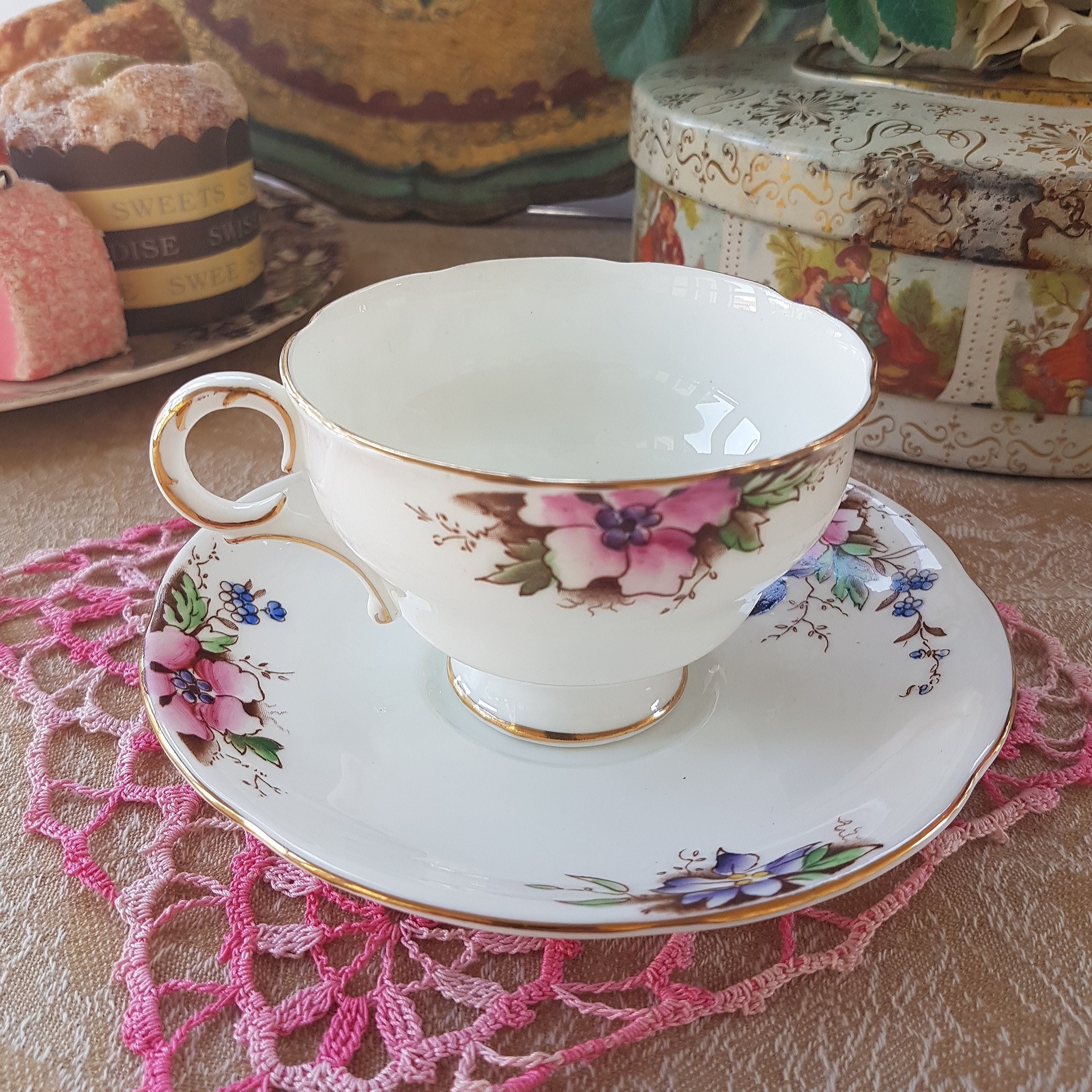 Tea Cup and Saucer, Vintage Melba Bone China by Mayer and Sherratt ...