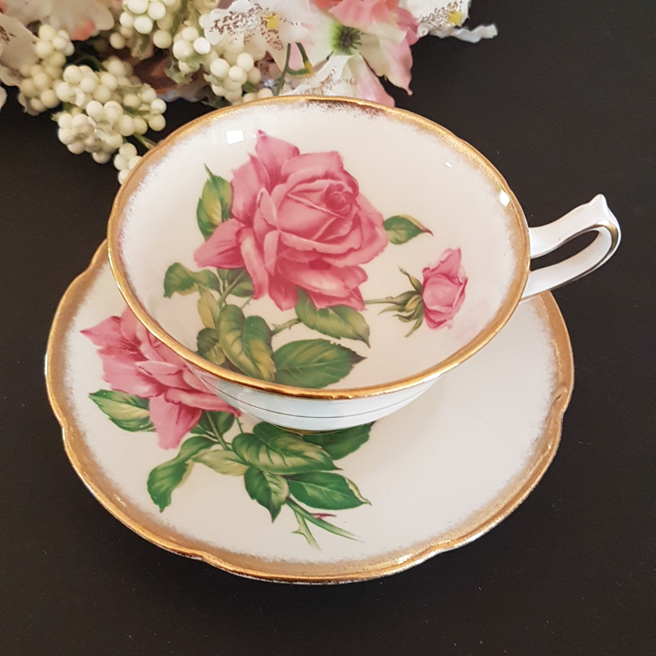Vintage Collingwoods Brothers TUDOR ROSE Tea Cup & Saucer, Wide Mouth ...