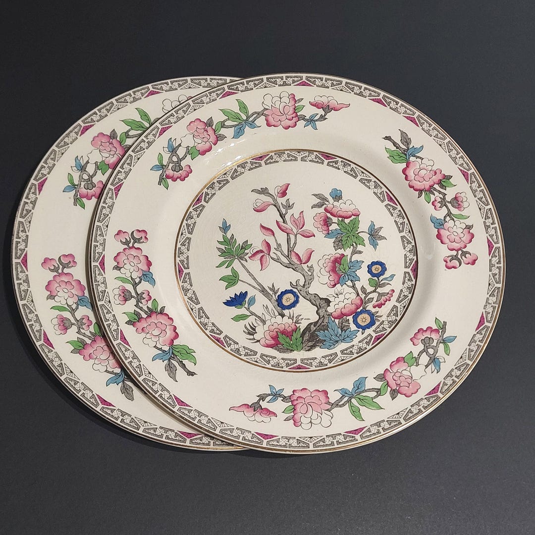 Vintage J&G Meakin Indian Tree Dinner Plates, Set of 2, Chinoiserie ...
