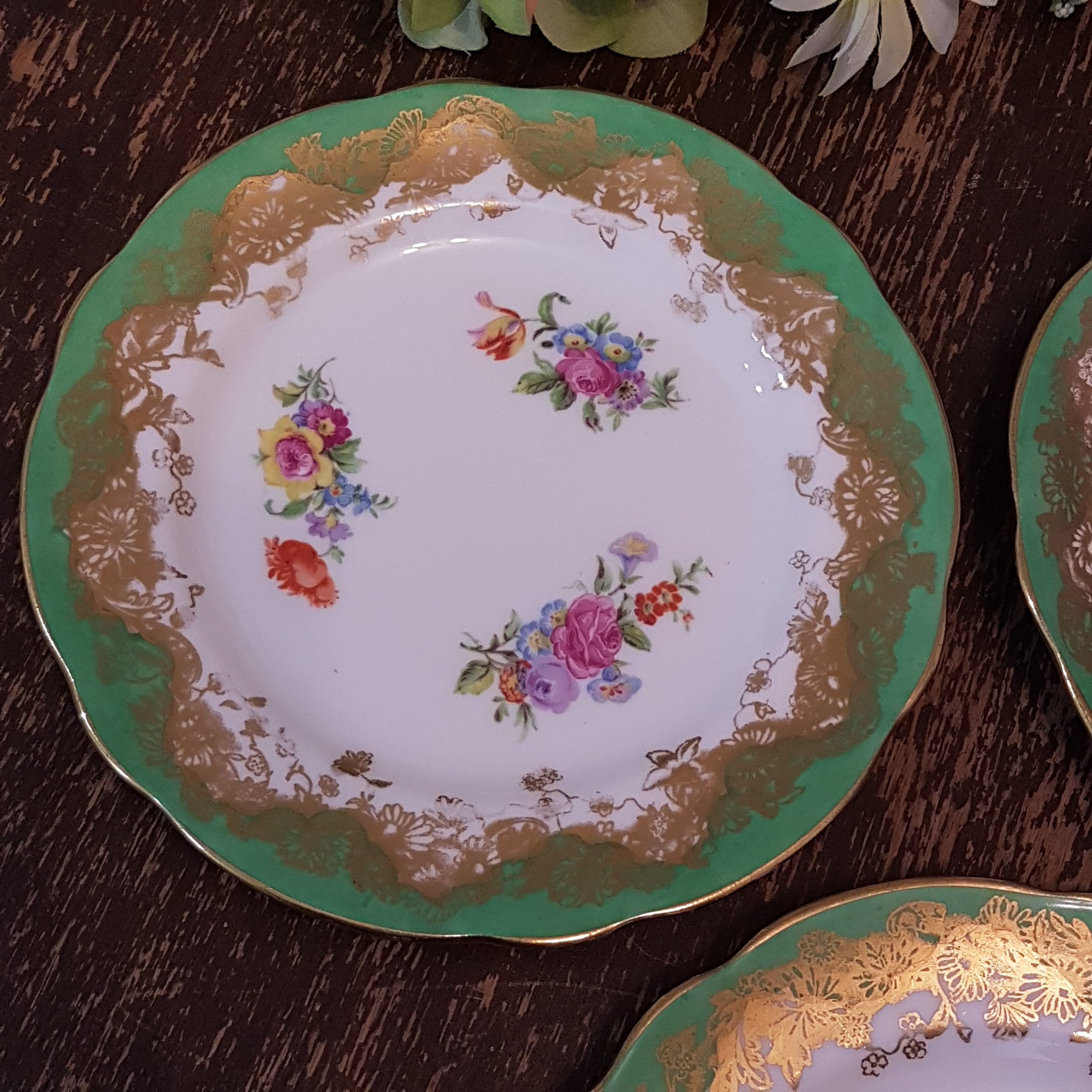 Hammersley Bone China, 7 Inch, Side Plates, Set of 3, Floral Sprays ...