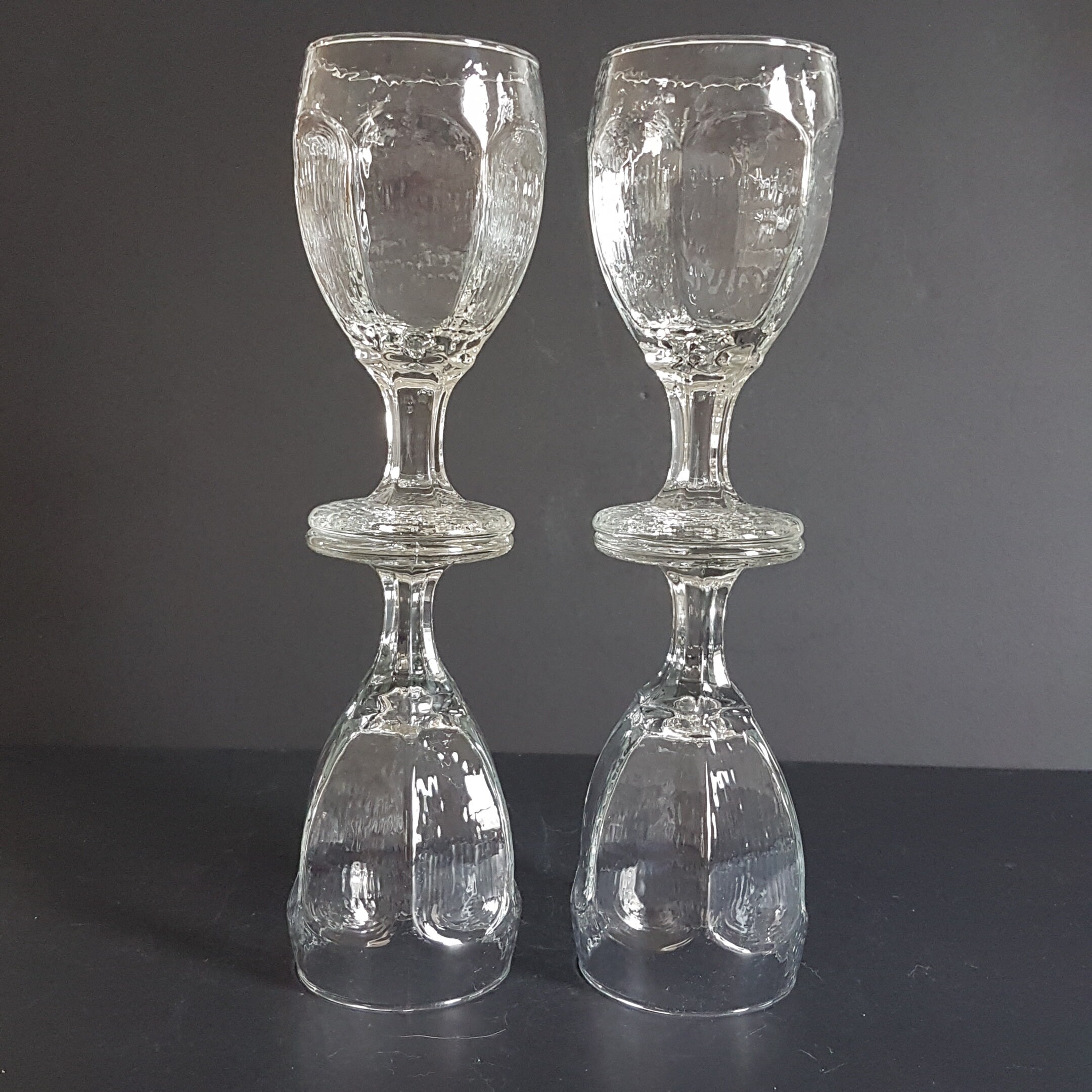 Vintage Libbey Chivalry Clear, Set of 4 Water Goblets, Gibraltor ...