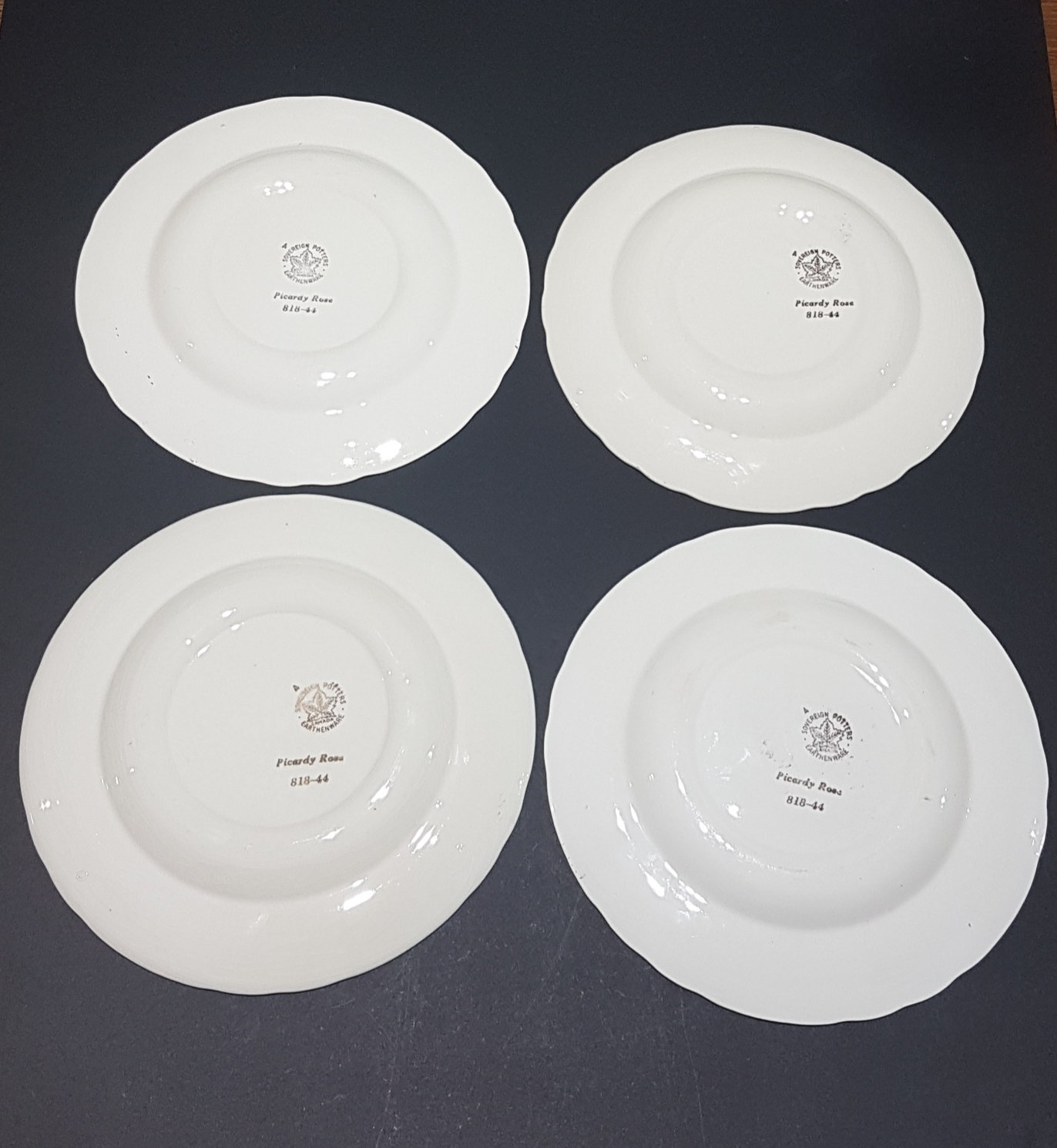 PICARDY ROSE Sovereign Potters Earthenware 8 Plates, Set of 4, Floral ...