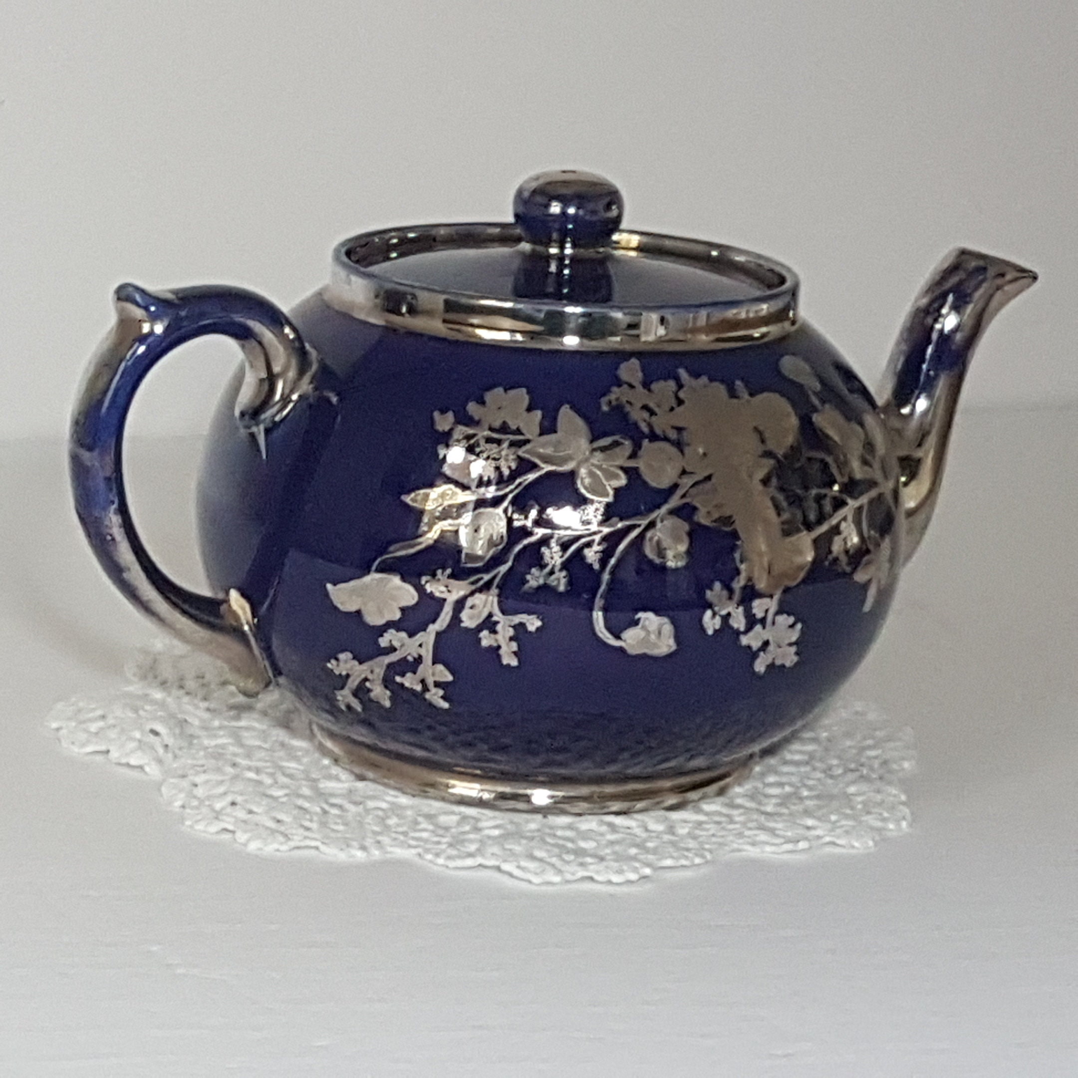 Gibson England Vintage Teapot, Full Size, VIOLET with Silver Lusterware ...