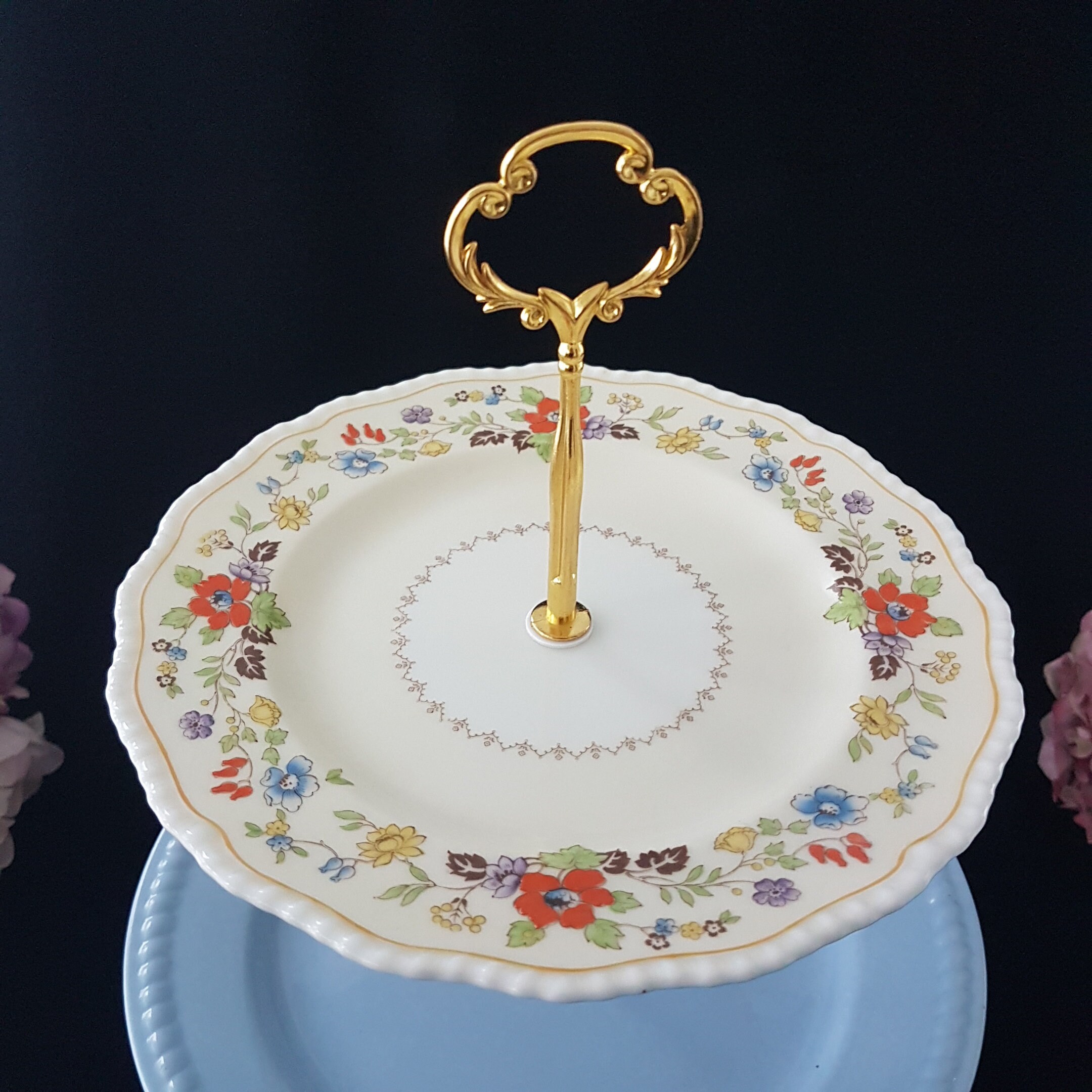3 Tier Cake Stand, Mismatched China Royal Doulton The CAMERON, Homer ...