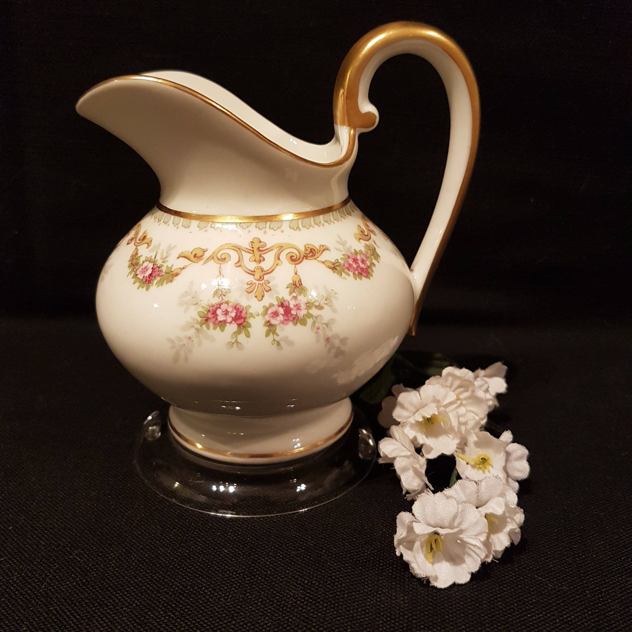 RARE 1800's Antique Limoges T&V, Old Bridal Rose, Made in France, Creamer