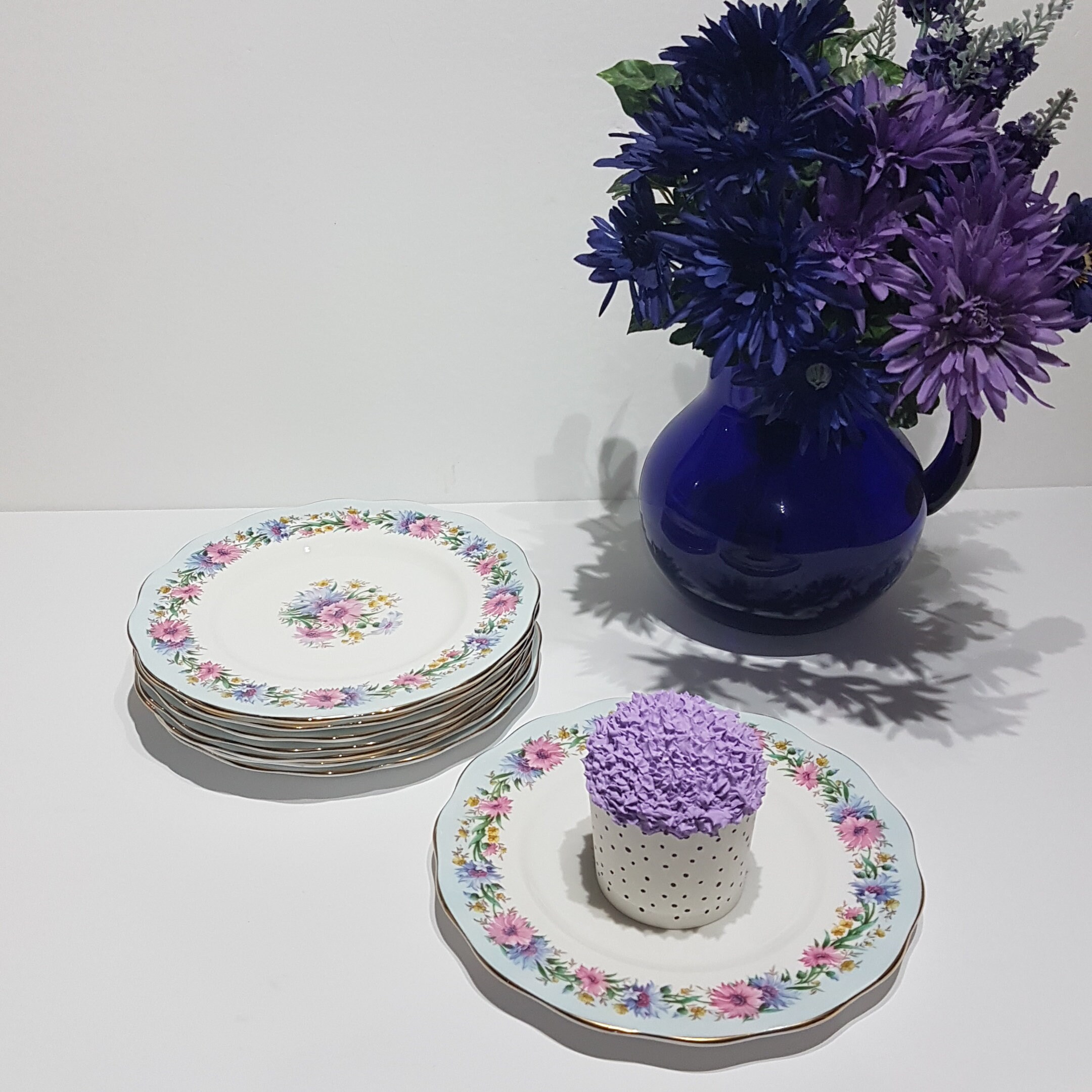 E. Brain Foley CORNFLOWER 8 Bread & Butter Luncheon Plate Set of 4 ...