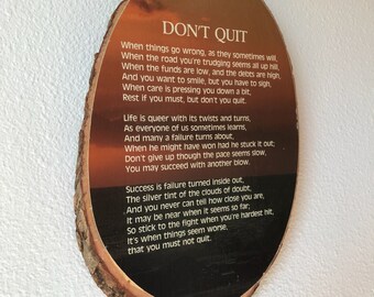 Dont quit poem | Etsy