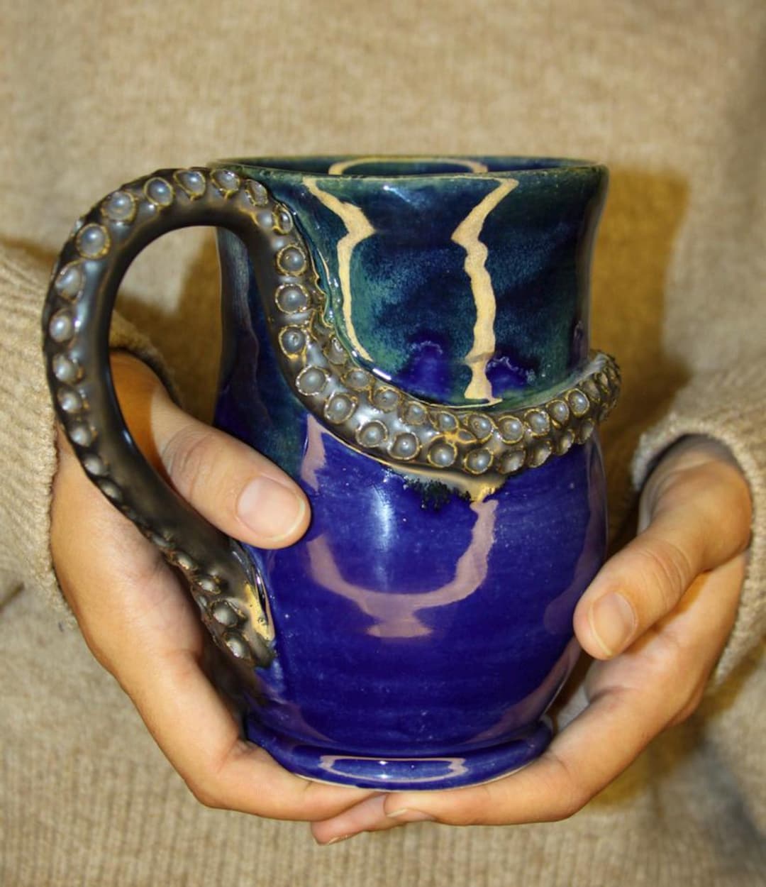 Handmade Octopus Tentacle Mug, Sculpted Ceramic Mug (20oz) - Etsy