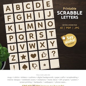 Printable Scrabble Letters | Vector and Image Files: Jpg, Ai, Pdf, Eps ...