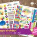 Printable Planner Sticker HAPPY BIRTHDAY. Cake, Balloons, Banners, Gift ...