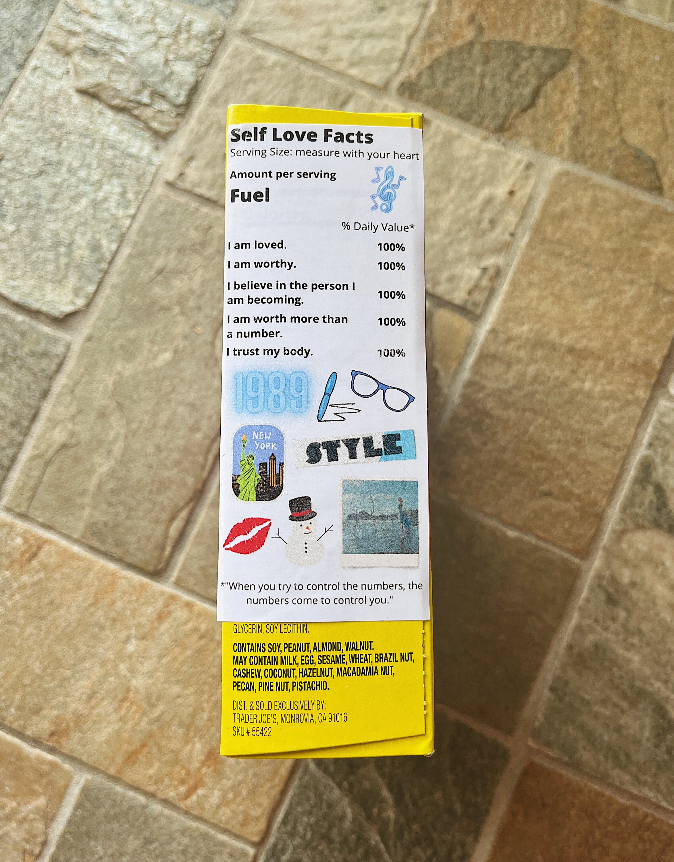 Eras Taylor Swift Nutrition Label Cover Stickers for Eating Disorder ...