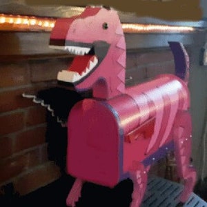 Pink & Purple Dinosaur Mailbox - Etsy
