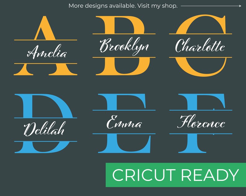 Split Monogram Alphabet Monogram Frame Alphabet Cut Cricut - Etsy