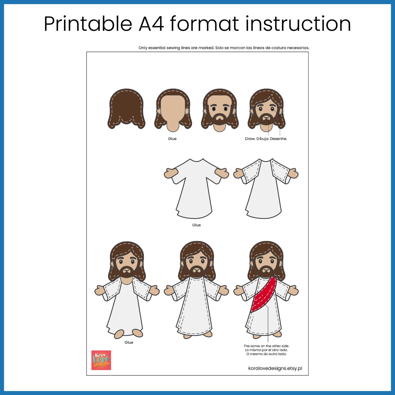 Felt Jesus - Small Sewing Project, Plushie Pattern - Etsy