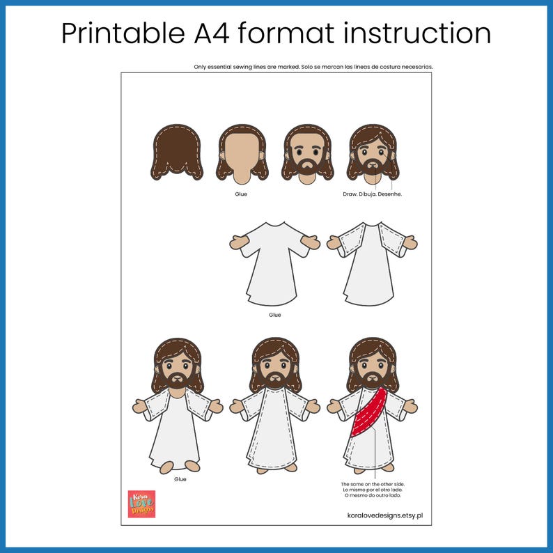 Felt Jesus - Small Sewing Project, Plushie Pattern - Etsy