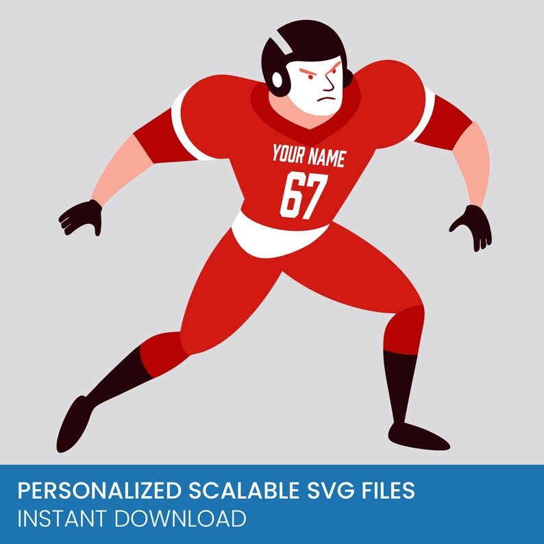 American Football Player SVG Designs, Football Sublimation Clipart - Etsy