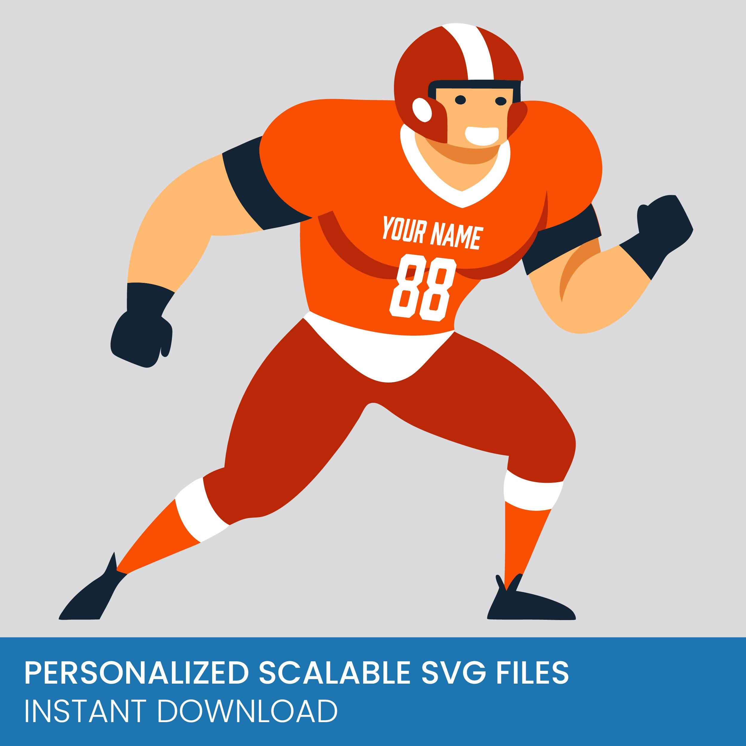 American Football Player SVG Designs, Football Sublimation Clipart - Etsy
