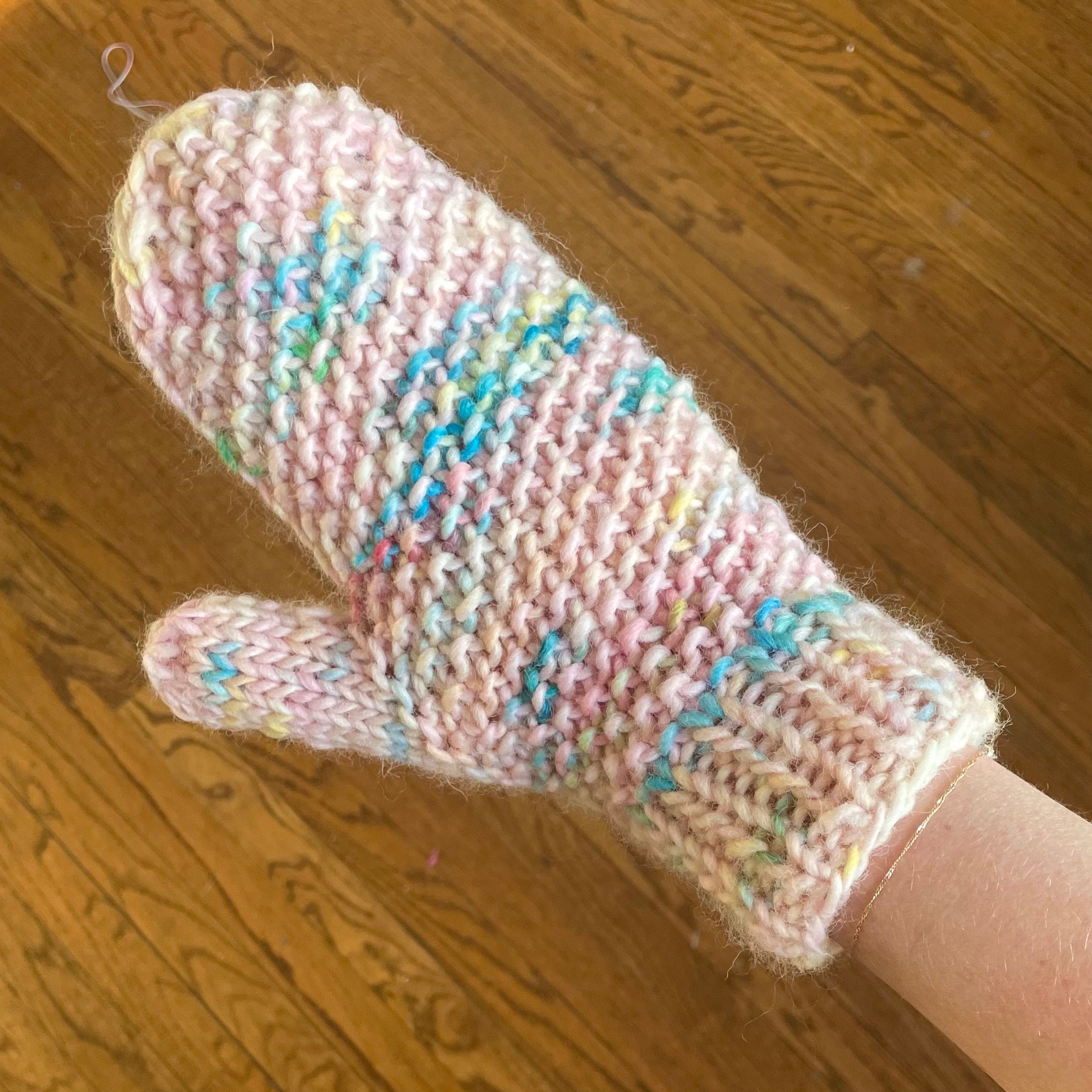 Easy Seed Stitch Mittens Knitting Pattern Women Beginner Mittens Gloves ...