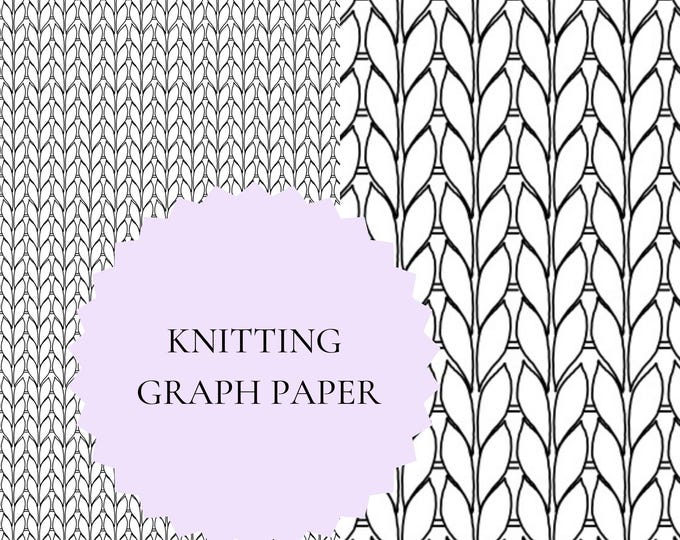 Knitting Graph Paper Set | Printable PDF + Digital PDF PNG Templates ...