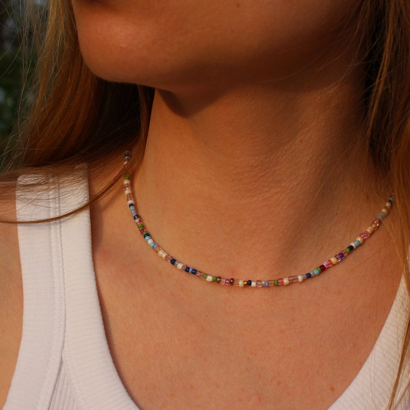 Colorful Beaded Necklace - Etsy