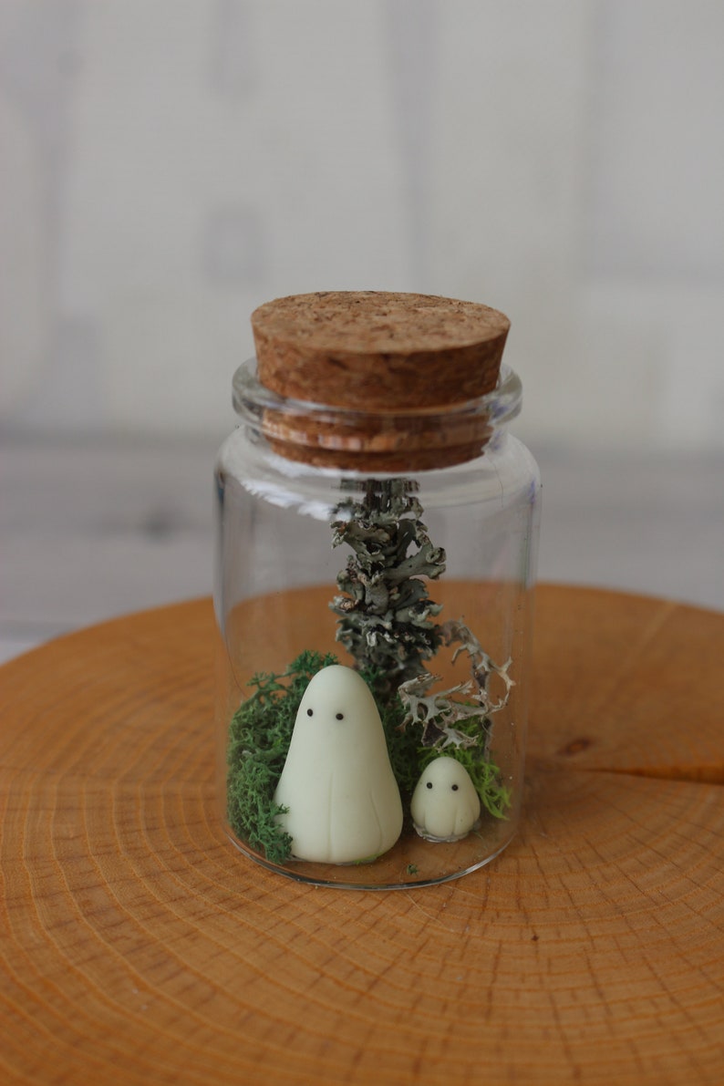 Ghost in a Jar, Pet Ghost in Bottle, Spooky Gift, Polymer Clay Ghost ...