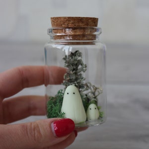 Ghost in a Jar, Pet Ghost in Bottle, Spooky Gift, Polymer Clay Ghost ...