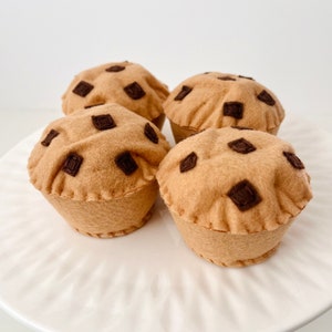 Felt Chocolate Chip Muffin, Play Muffins, Felt Food Set, Play Bakery ...