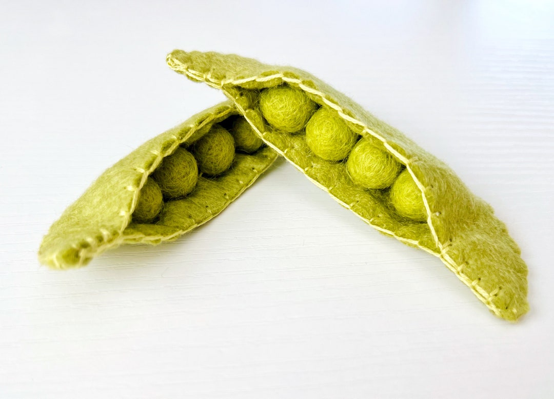Felt Snap Peas, Felt Vegetables, Felt Veggies, Play Food, Play Kitchen ...