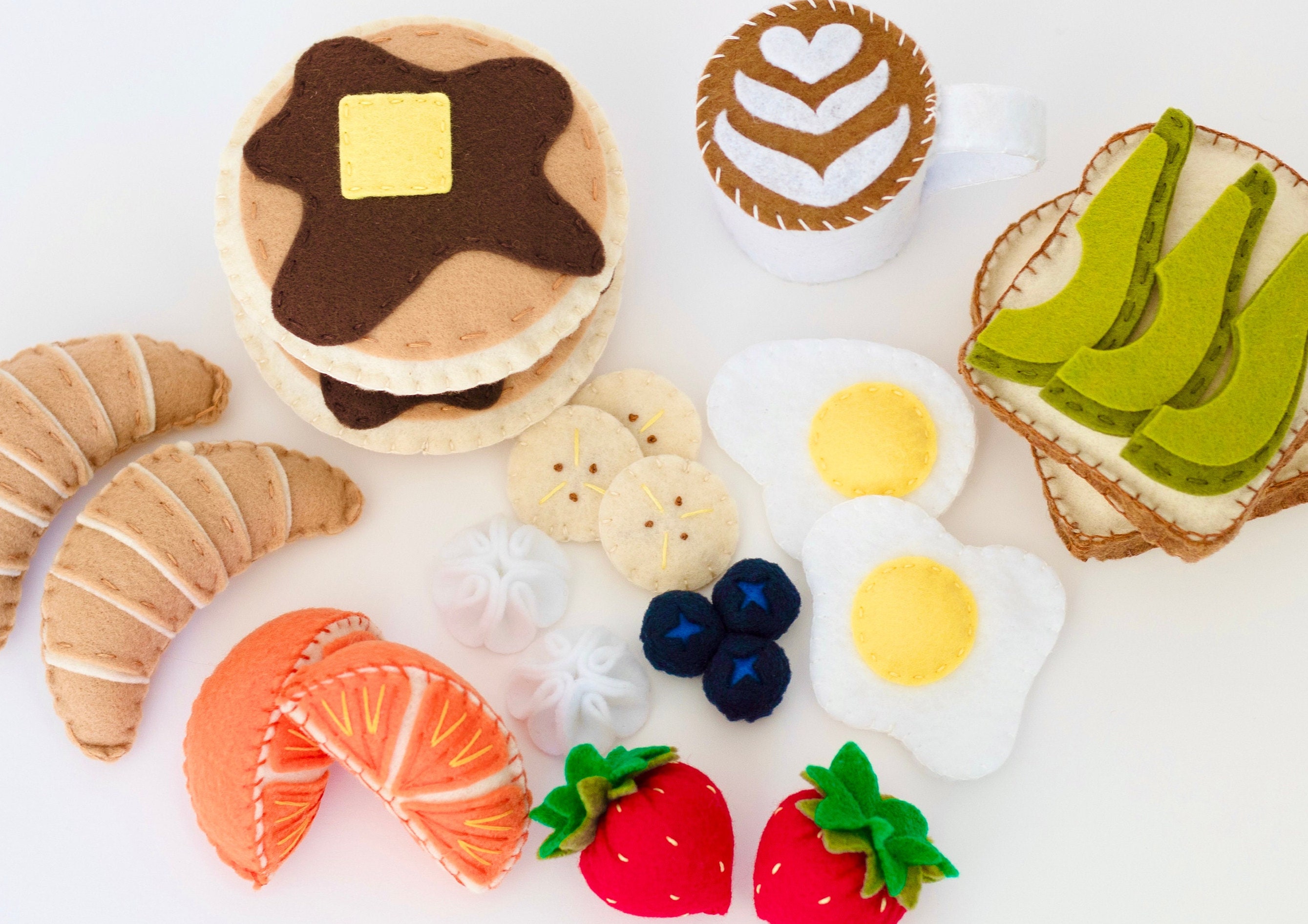 Felt Food Breakfast Set Felt Play Food Play Kitchen Play - Etsy