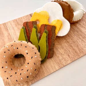 Felt Breakfast Bagel Set, Felt Food, Play Food, Play Kitchen ...