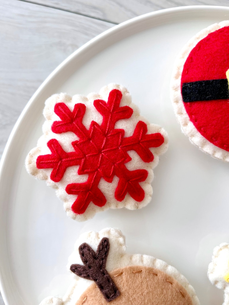 Felt Christmas Cookies Play Bakery Cookies Felt Food Set - Etsy