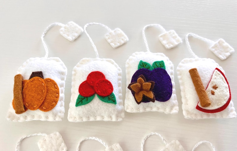 Felt Tea Bags, Play Tea Bags, Felt Play Food, Pretend Play, Palu ...