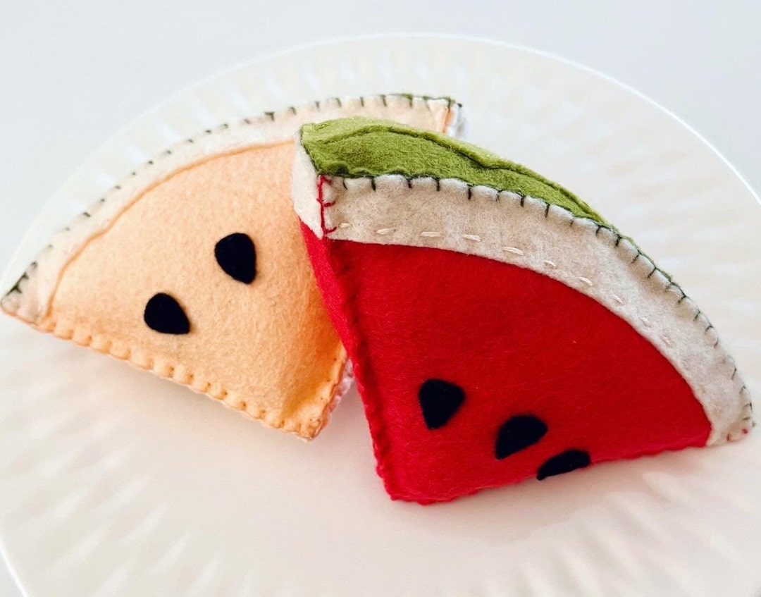 Felt Watermelon, Felt Food, Play Food, Play Kitchen, Felt Fruit ...