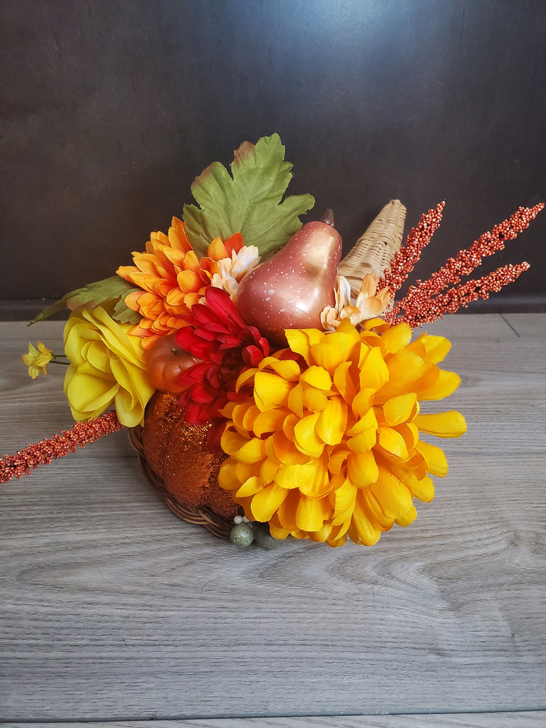 Glitter Pumpkin Cornucopia - Etsy