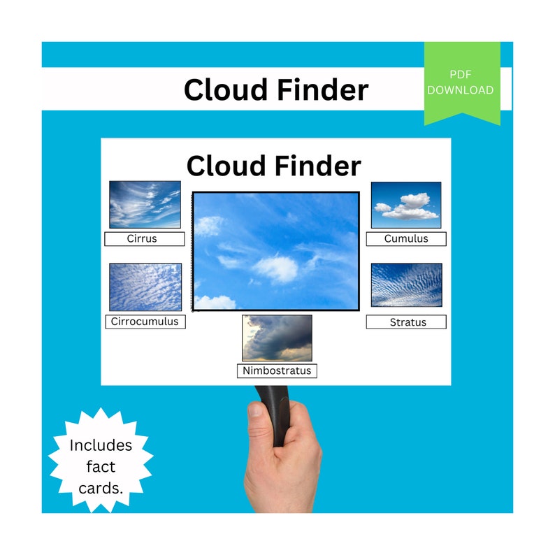 Cloud Finder Printable Cloud Identification Early Years Resources Cloud ...
