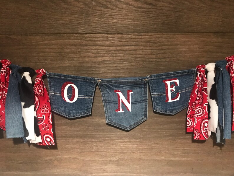 Cowboy 1st Birthday Banner Saddle up Howdy Partner Jean | Etsy