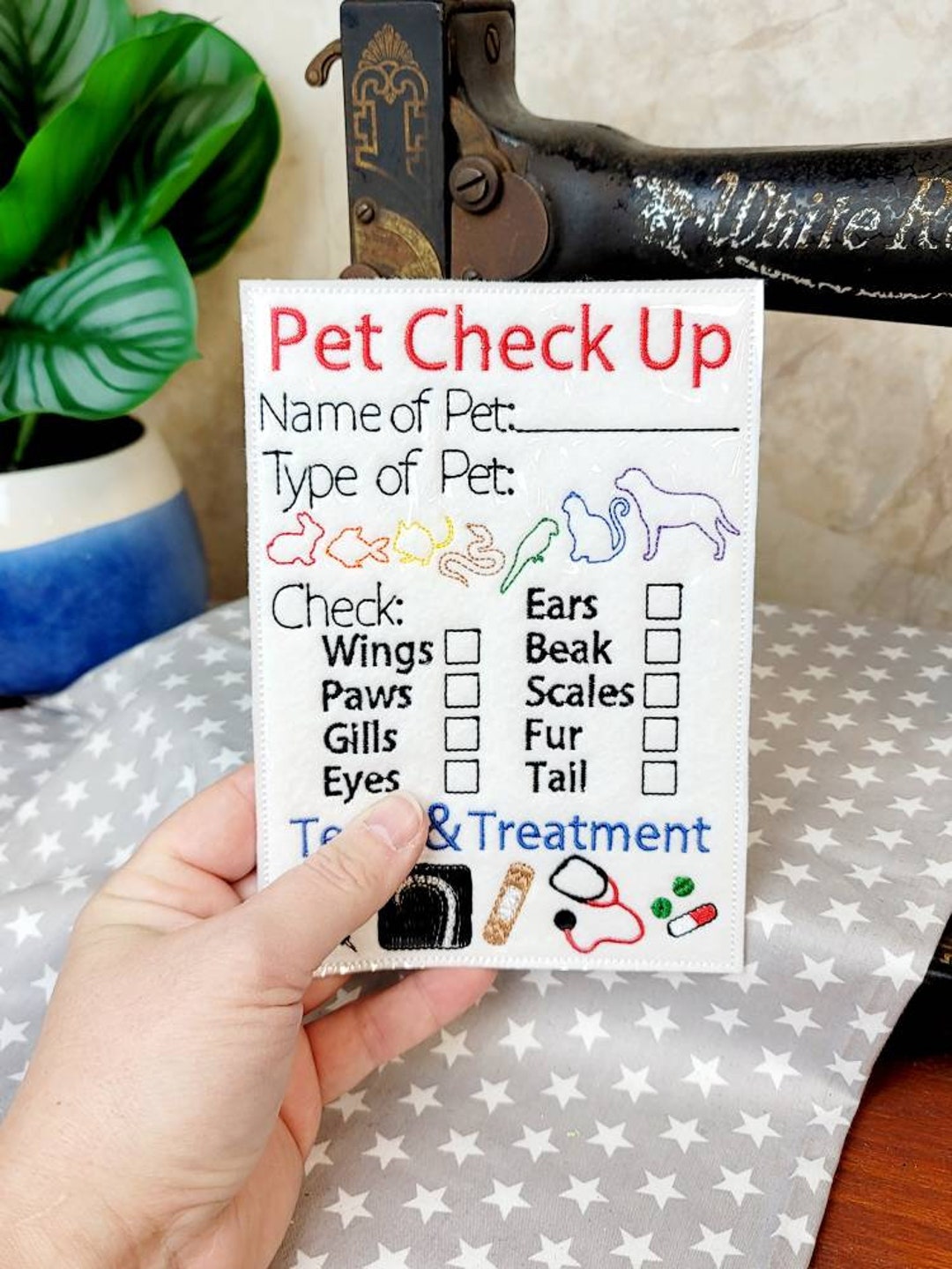 Pretend Play Veterinary - Pet Health Form With Marker - Etsy
