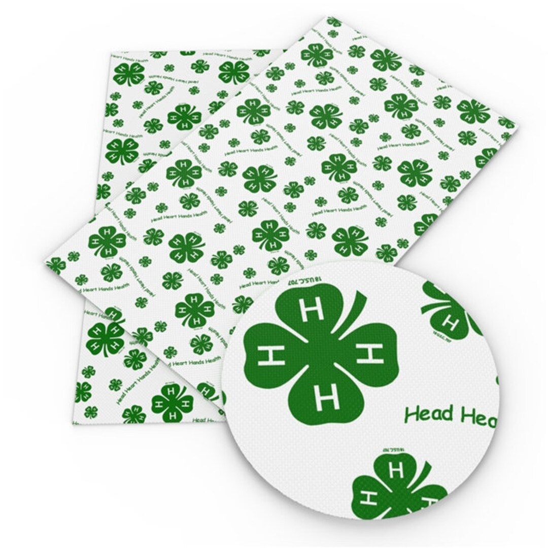 4H Clover Printed Faux Leather Sheets Vinyl Sheets Craft Leather AA101 ...